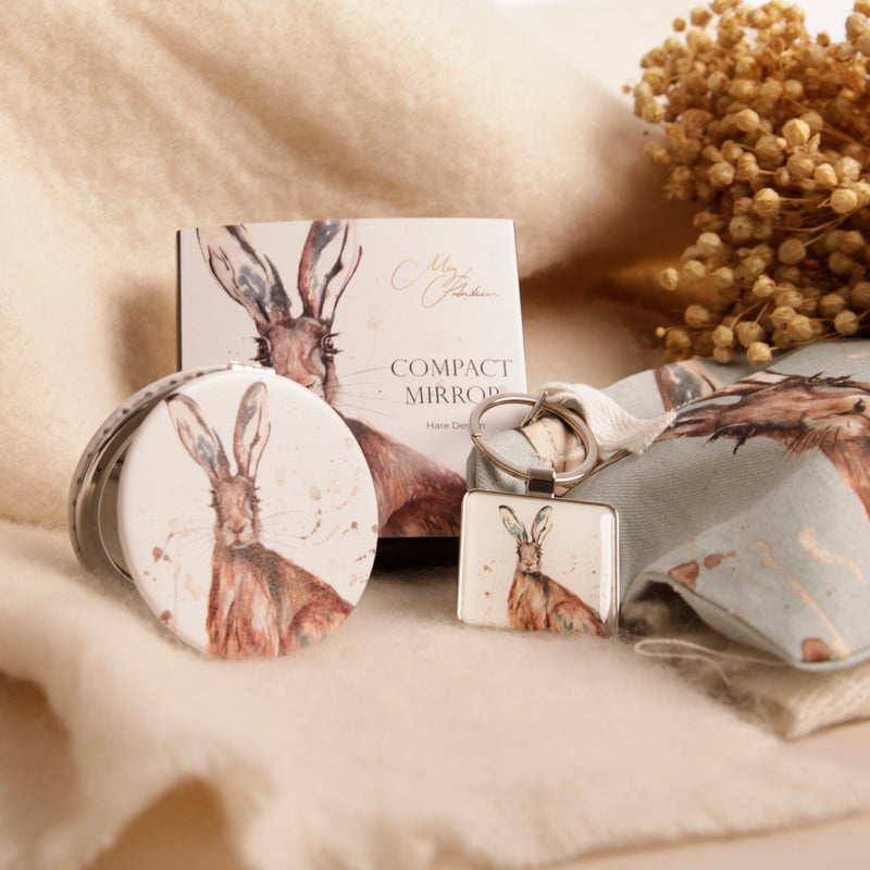 Hare Design Watercolour Compact Mirror